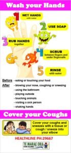 Hand Hygiene & Cough Etiquette Poster - Te Marae Ora Cook Islands ...